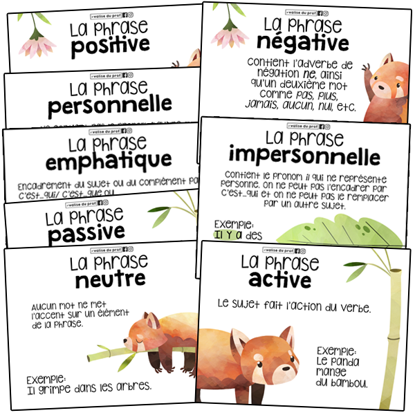 Formes de phrases - 8 affiches – Valiseduprof